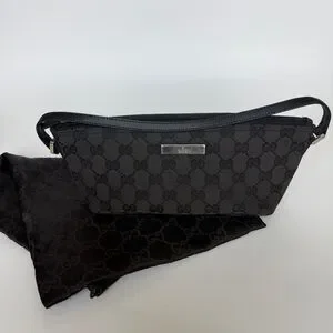 Gucci | Bags | Vintage Gucci Boat Pochette Shoulder Bag In Black | Poshmark